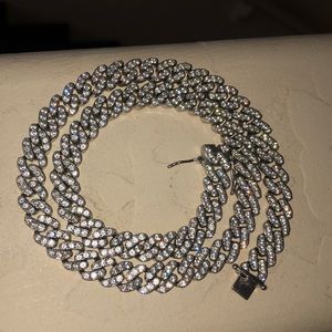 TSV Jewelers Accessories | Gold Mini Lab Diamond Tennis Chain Necklace ...